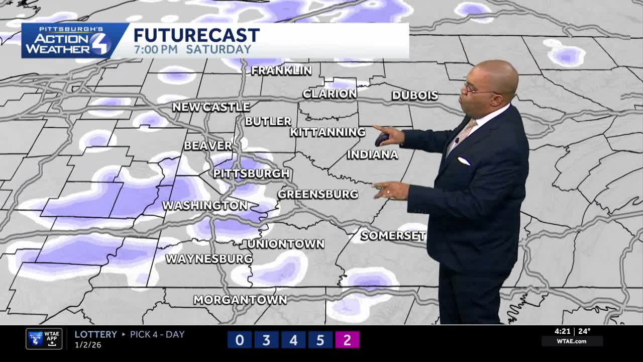 January 2 forecast: Evening flurries for Saturday in western PA