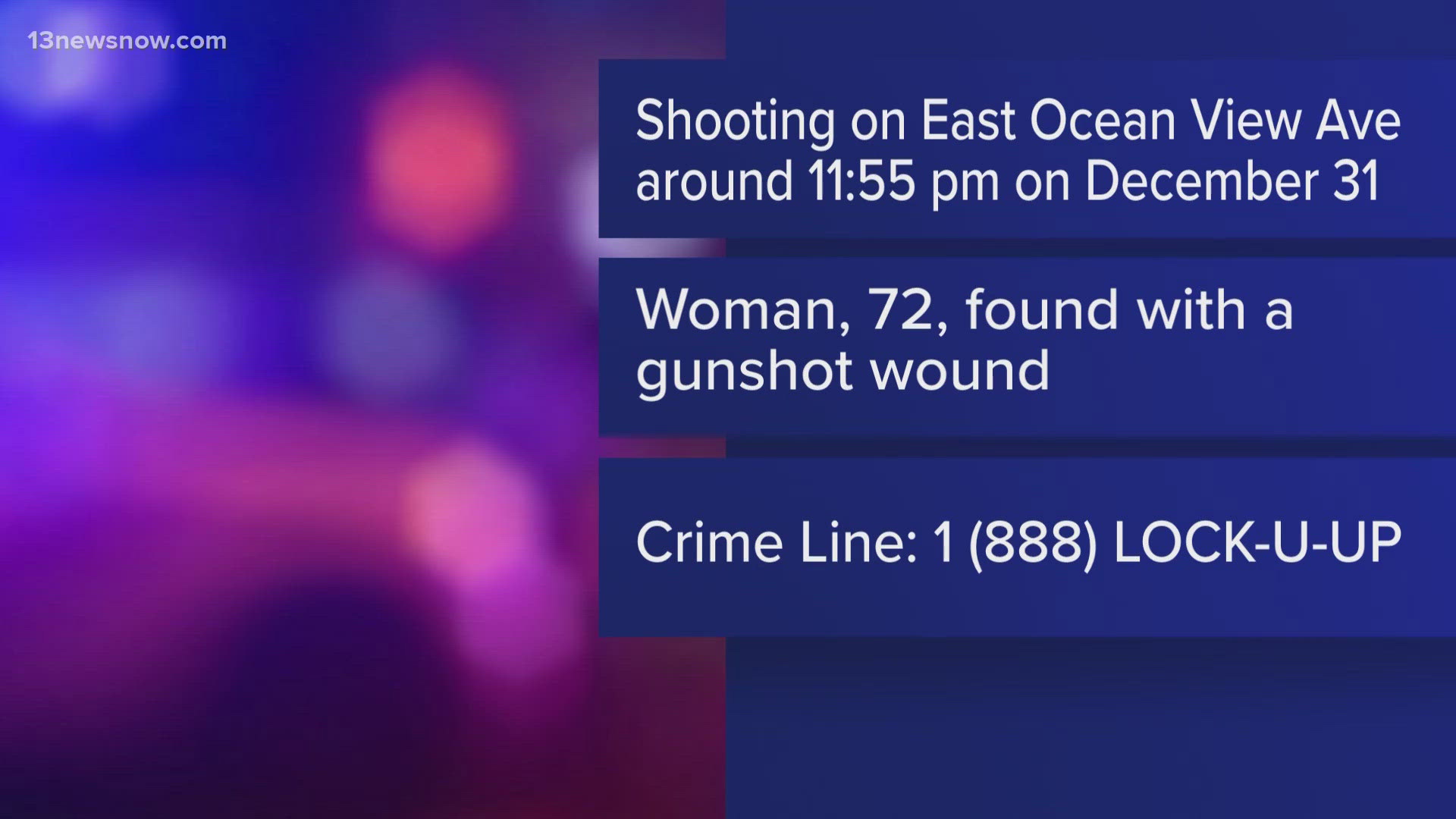 72-year-old woman shot in East Ocean View home