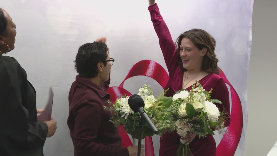 Historic first: Female couple receives Cook County’s first marriage ...
