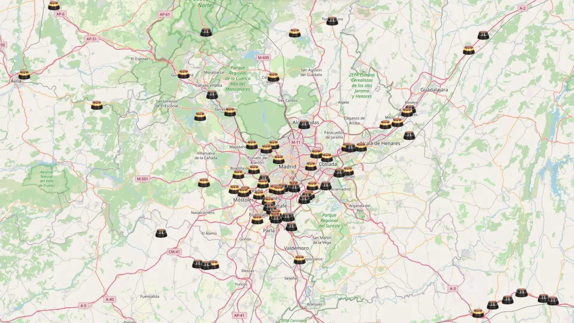 Con este mapa podrás ver todas balizas V16 en tiempo real en España ...