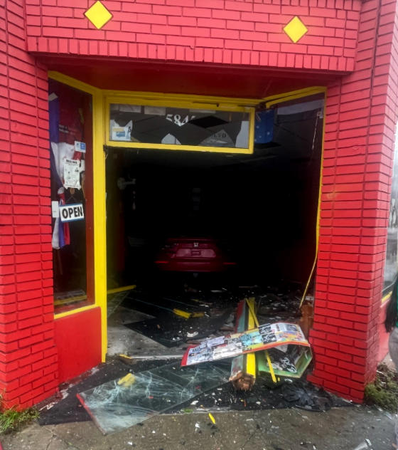 Stolen car slams into Oakland youth boxing gym