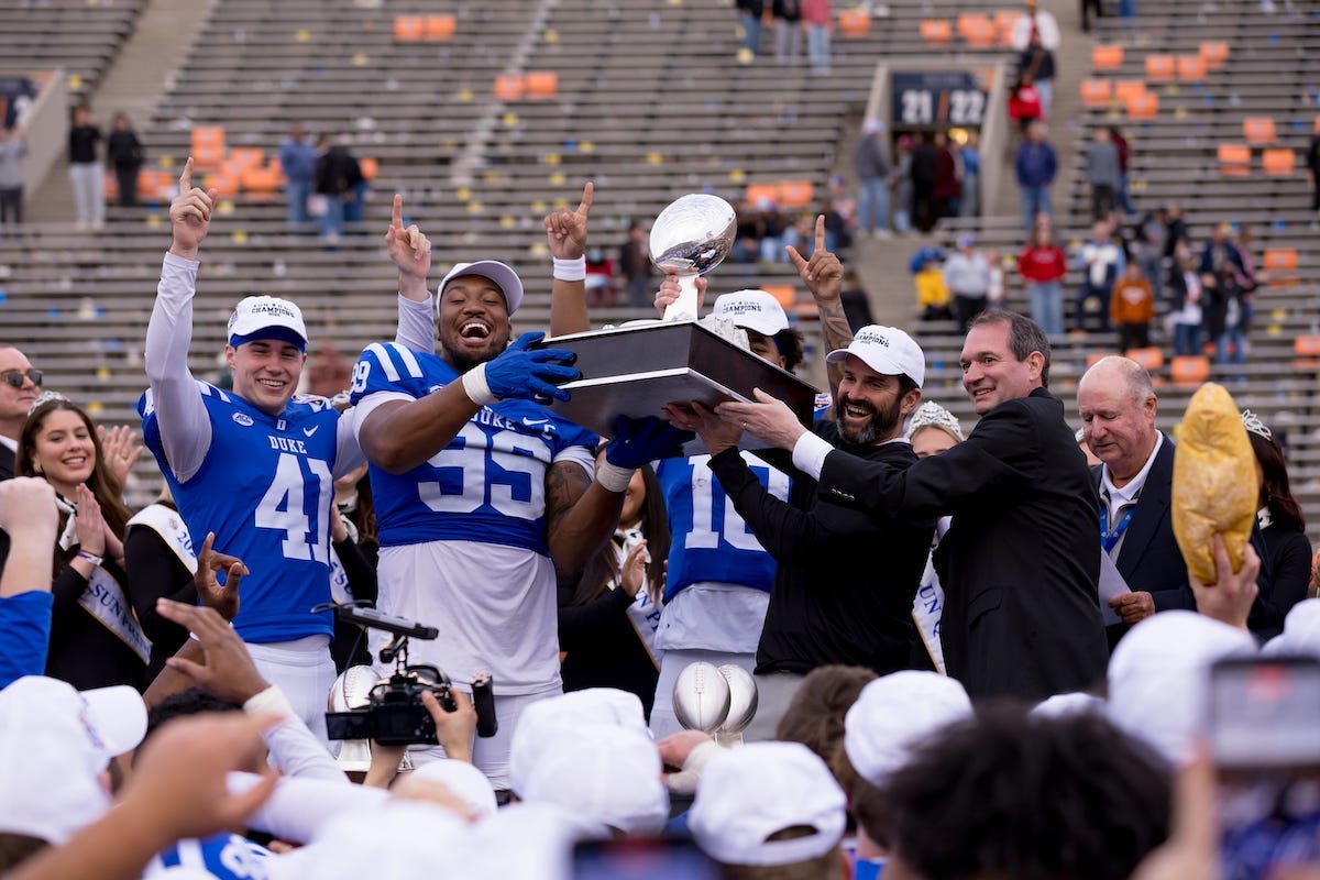 Late heroics lead Duke to a 42-39 win over Arizona State in Sun Bowl