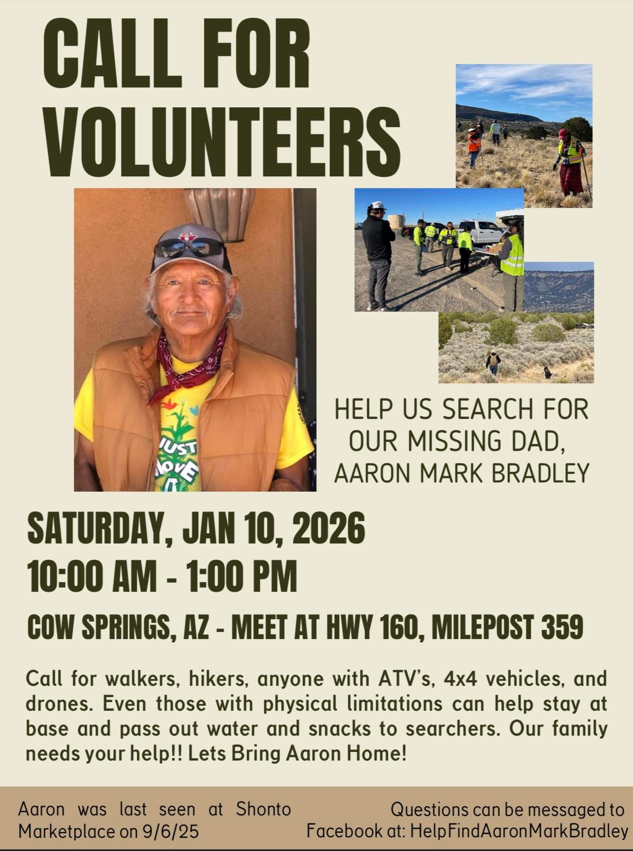 Family turns to volunteer groups in search for missing Navajo man