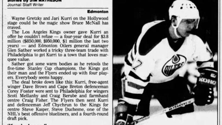 Flashback Friday: Oilers trade Jari Kurri to Flyers