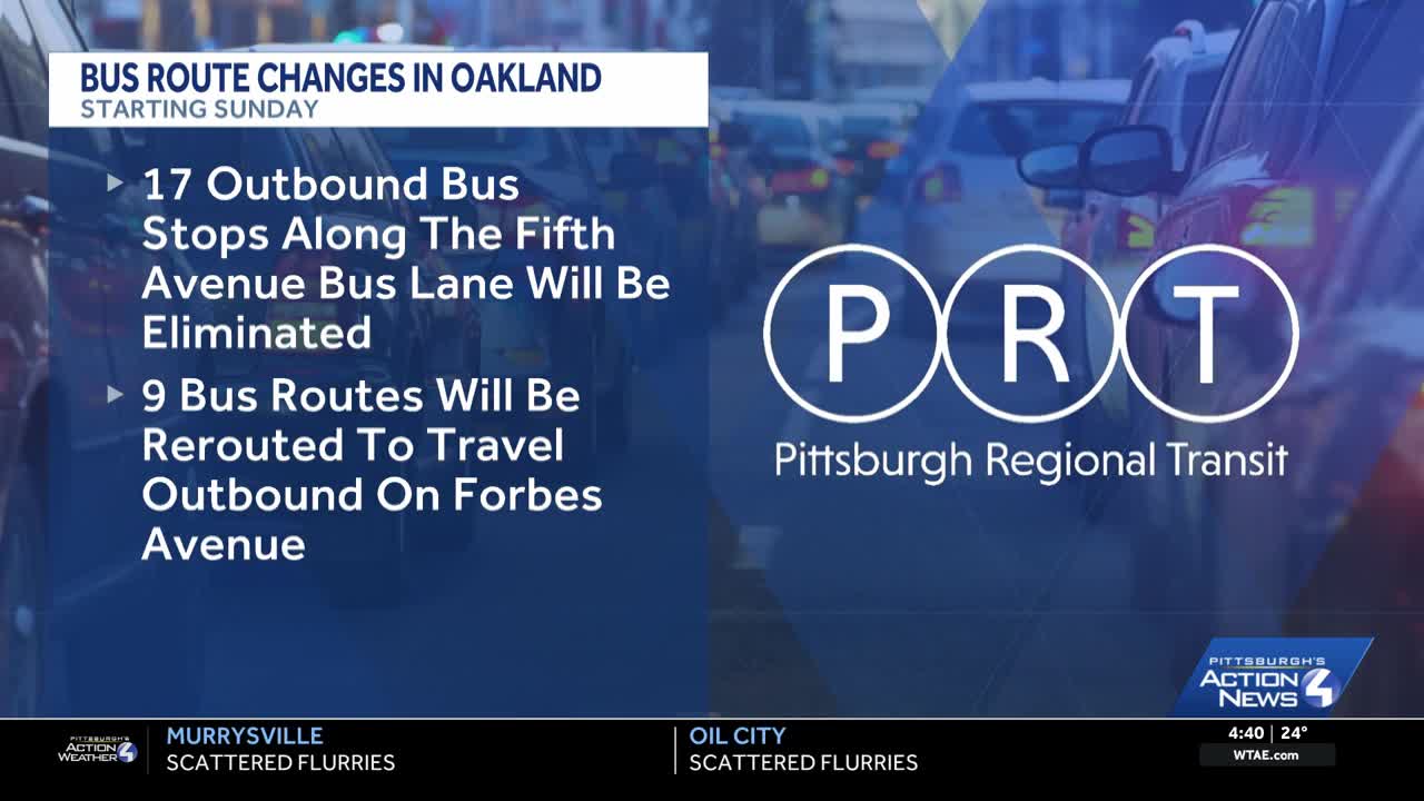 PRT bus route changes in Oakland start Sunday