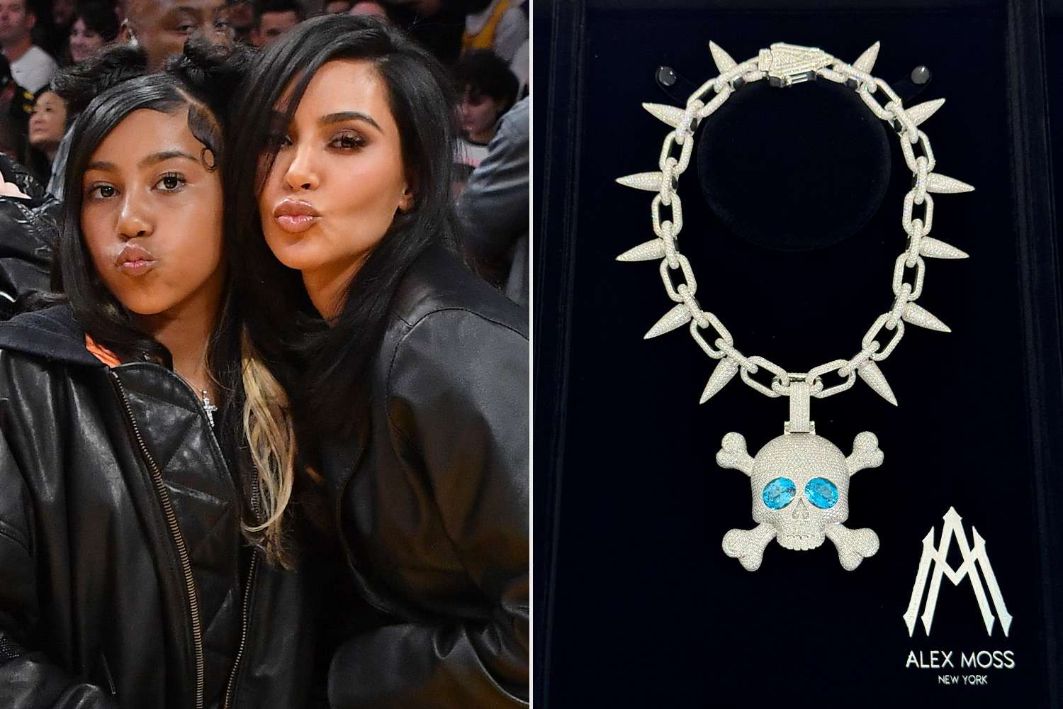 Kim Kardashian gifts North West one-of-a-kind skull necklace boasting ...