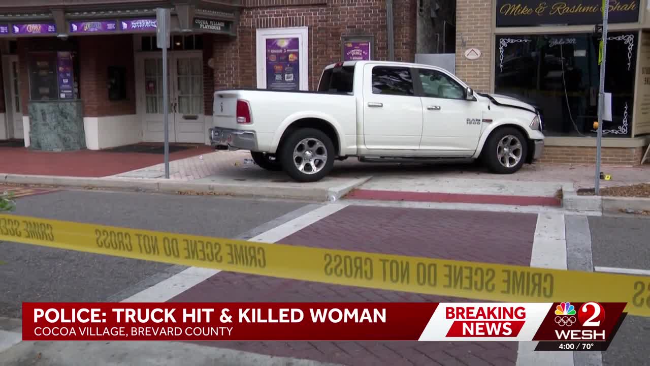 25-year-old woman killed after truck hits her on Cocoa Village sidewalk