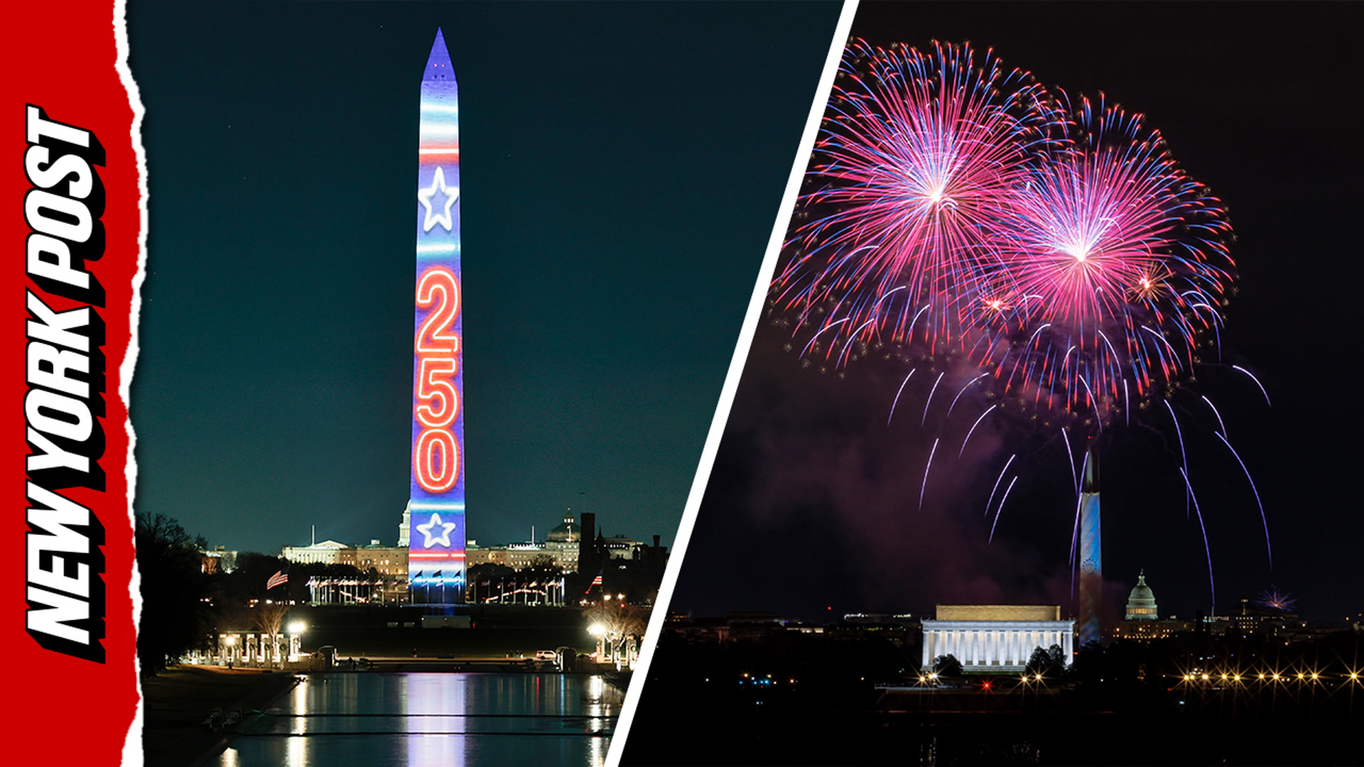 Stunning projection show on Washington Monument kicks off America's ...