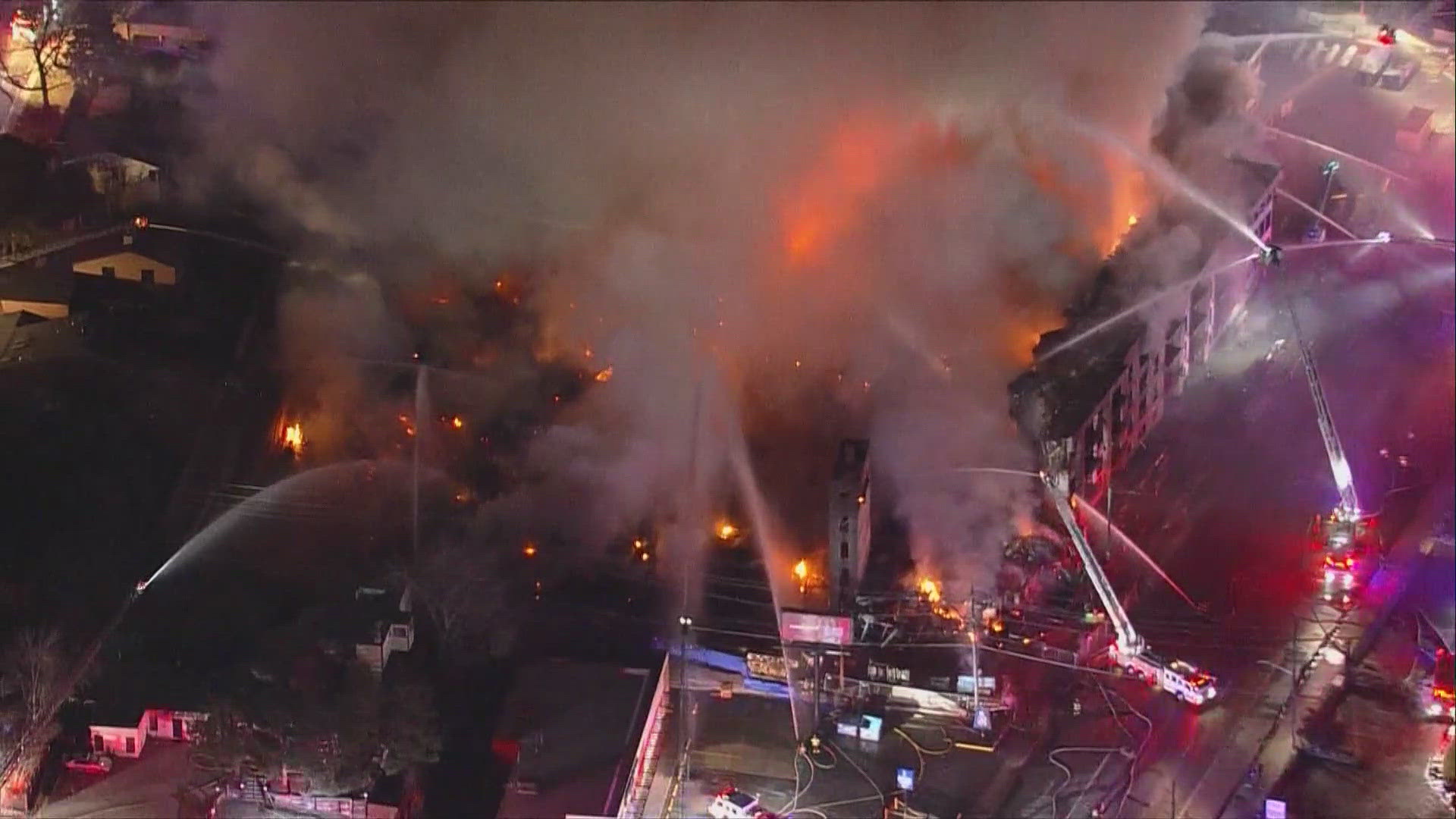 Evacuation alerts issued due to large fire at Denver apartment building ...