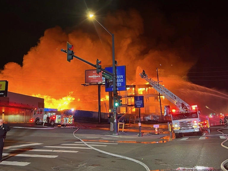More than 100 firefighters battle massive blaze in Denver