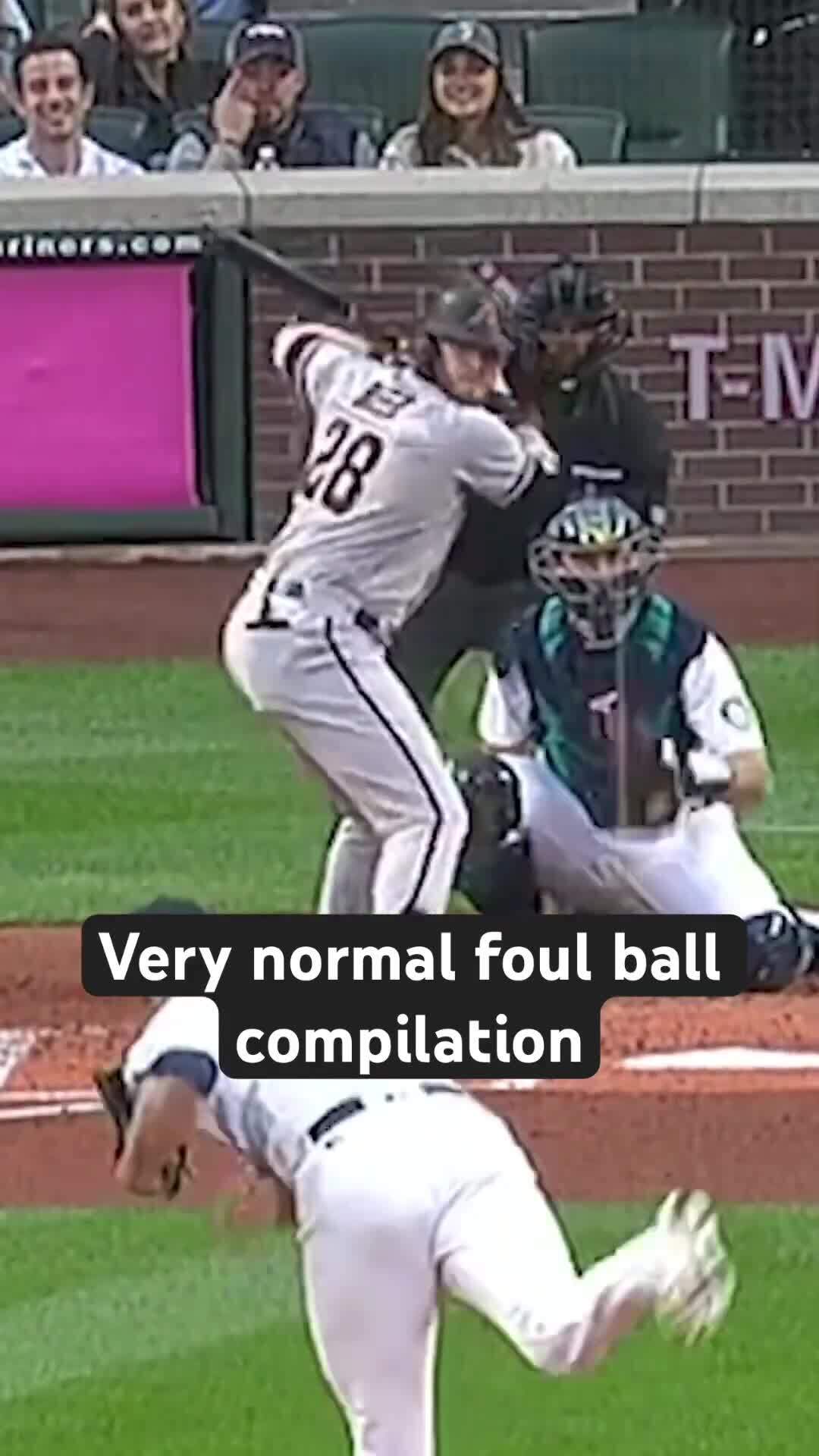 Behind-the-head foul ball compilation #mlb #baseball #hitting #pitching ...