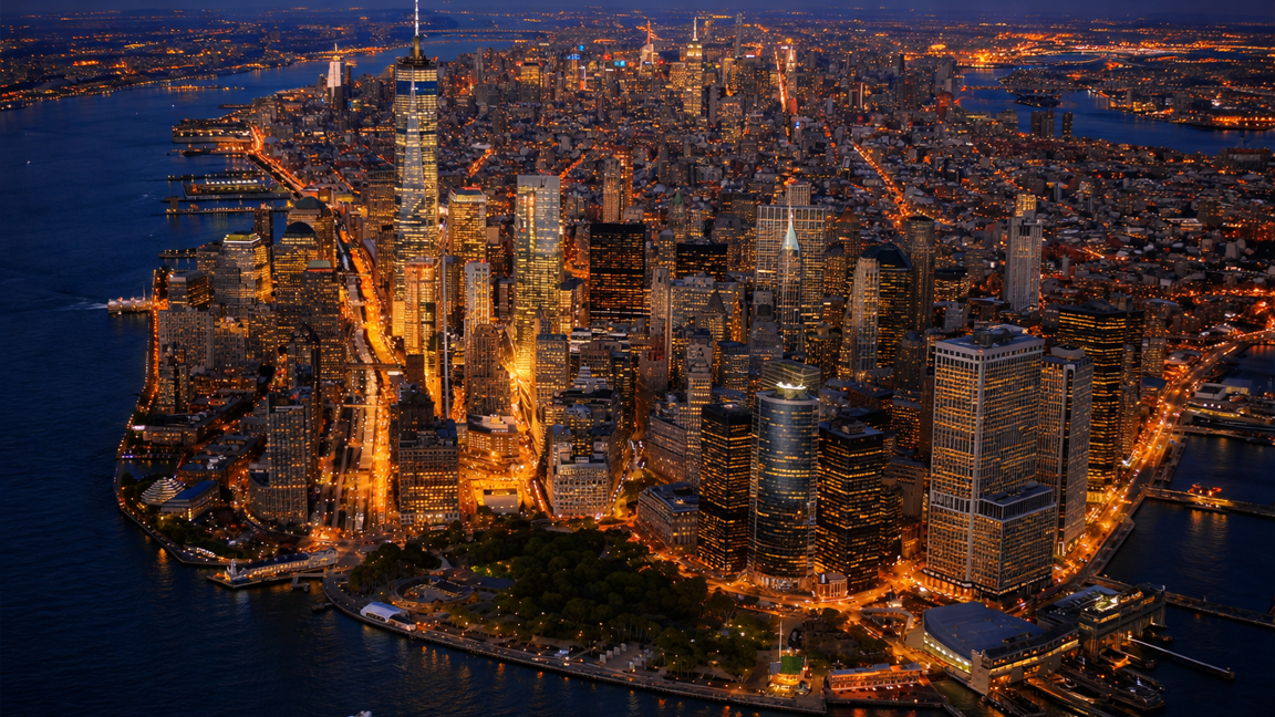 Paisagem Urbana Majestosa Sob o Céu Noturno