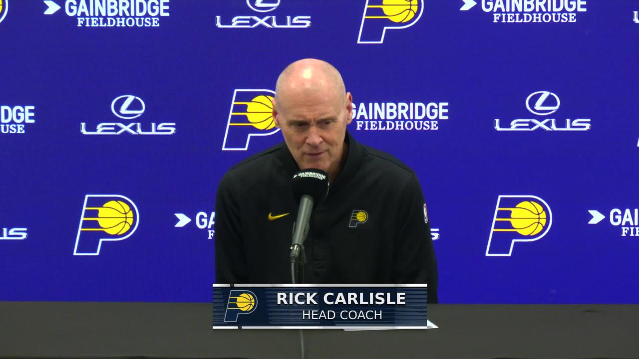SAS 123, IND 113: Pacers coach Rick Carlisle postgame media availability