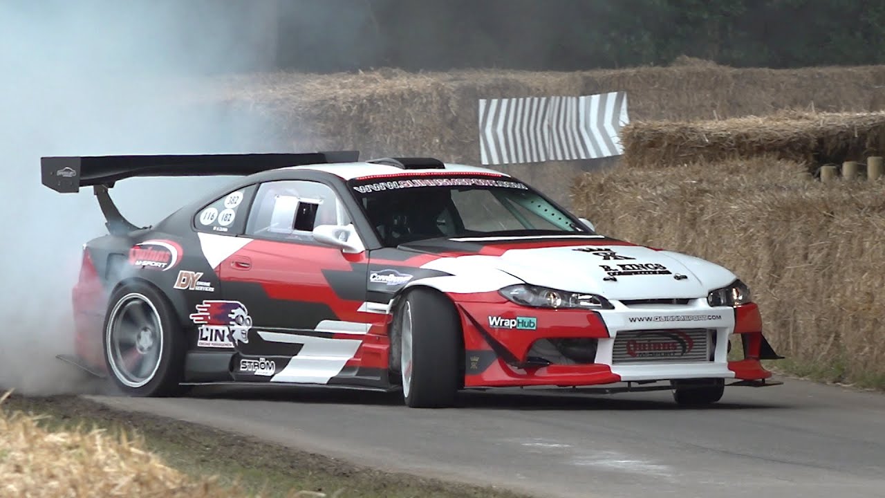 Turbocharged 2JZ Nissan Silvia S15 with extreme burnouts