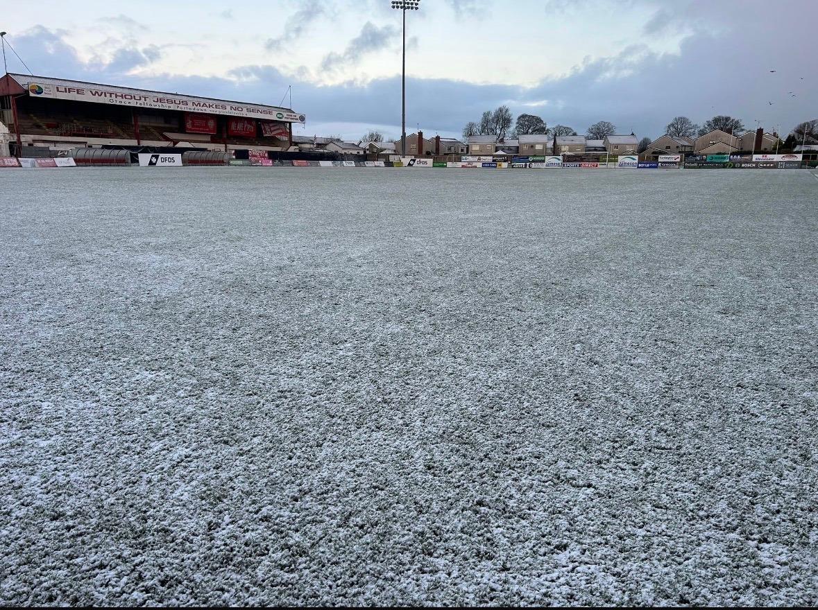 Watch: Irish League games off as snow disrupts fixtures with NIFL pitch ...