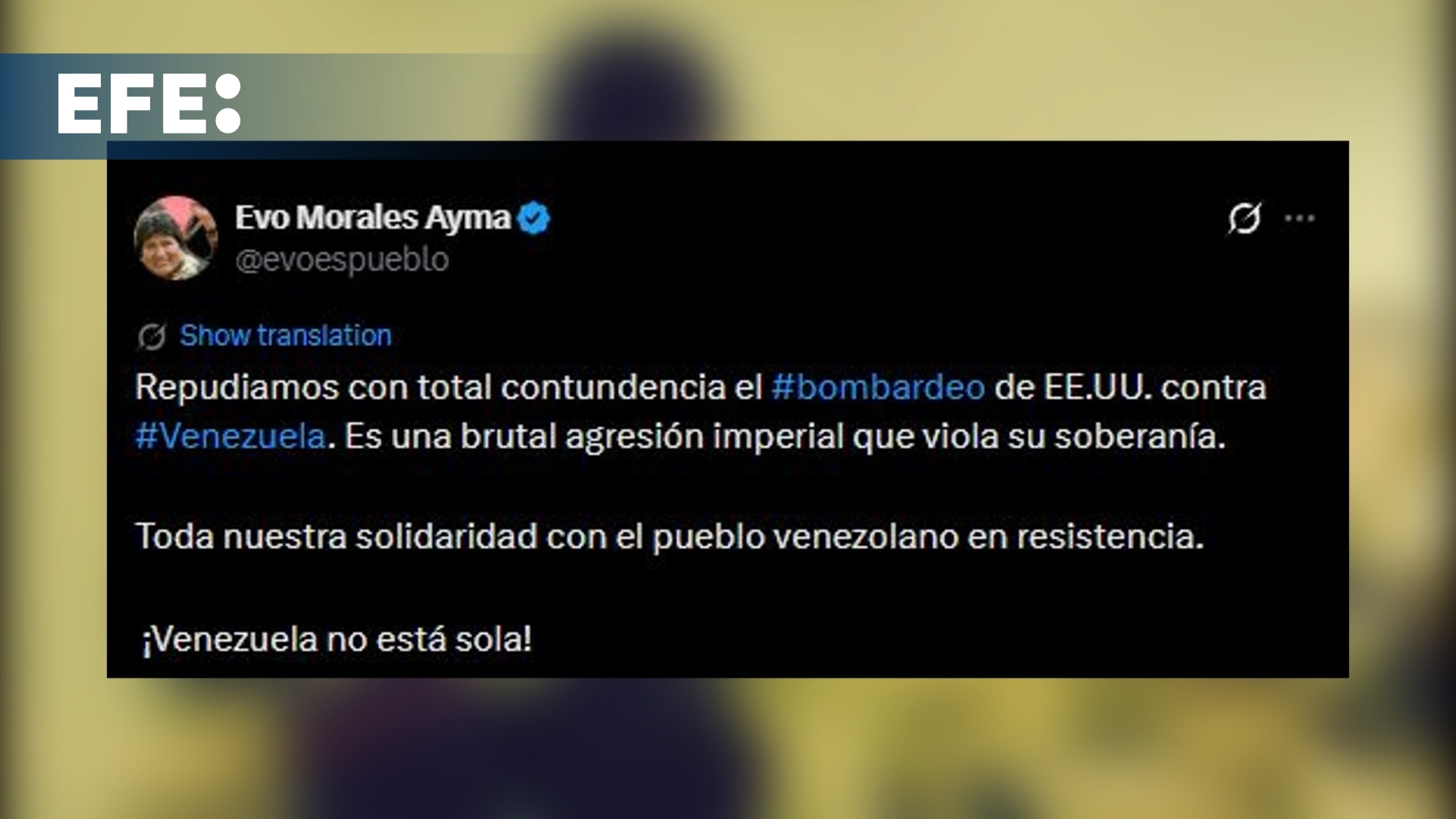 Morales denuncia "brutal agresión imperial" tras "bombardeo" de EE.UU ...