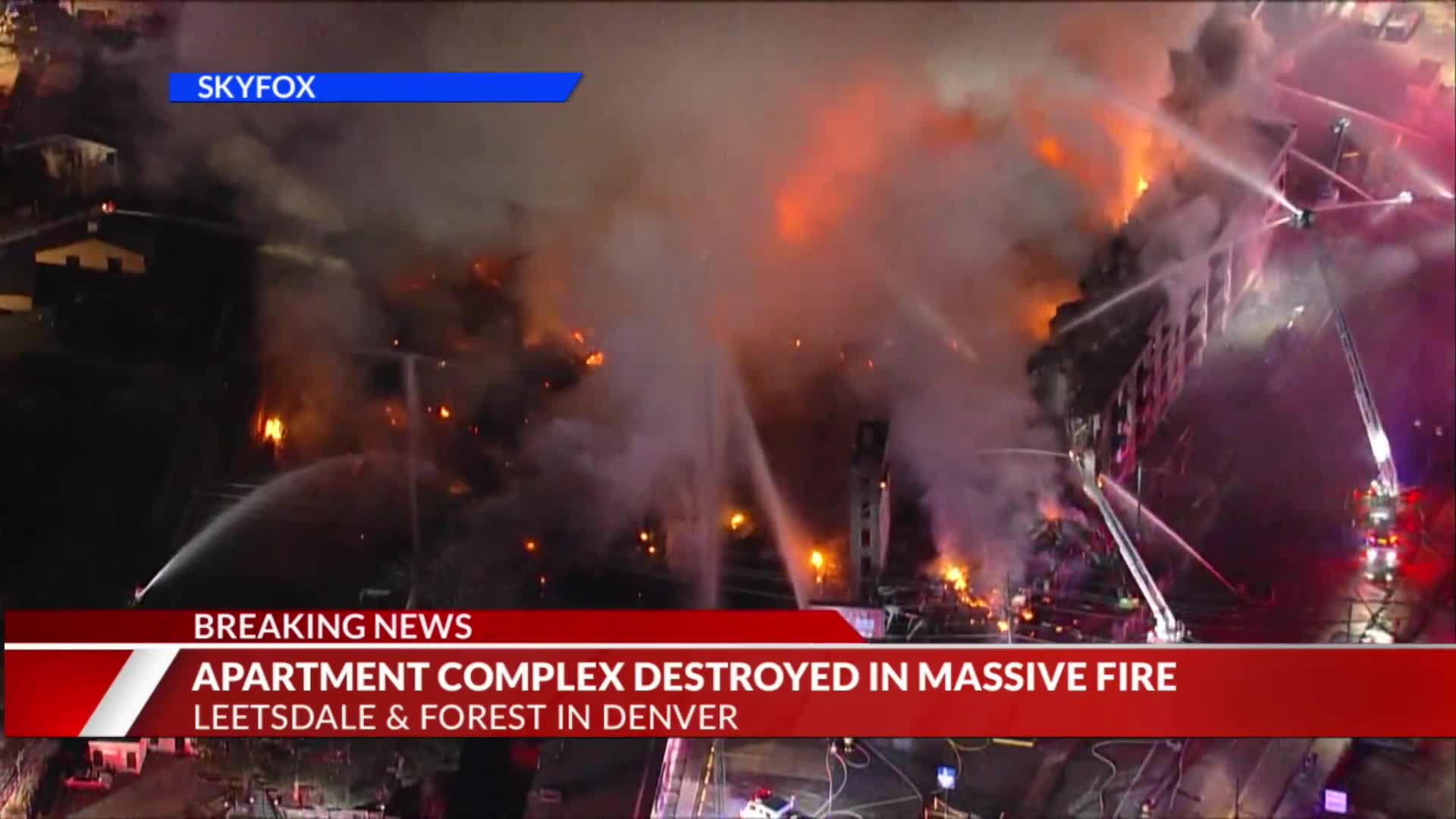 Firefighter injured in Denver five-alarm fire, building engulfed in flames