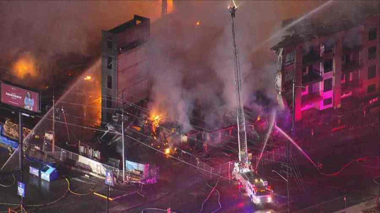 Firefighter injured in Denver five-alarm fire, building engulfed in flames