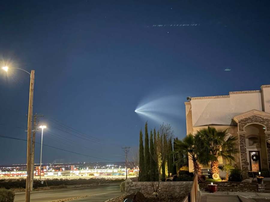 SpaceX launch sighting across Borderland
