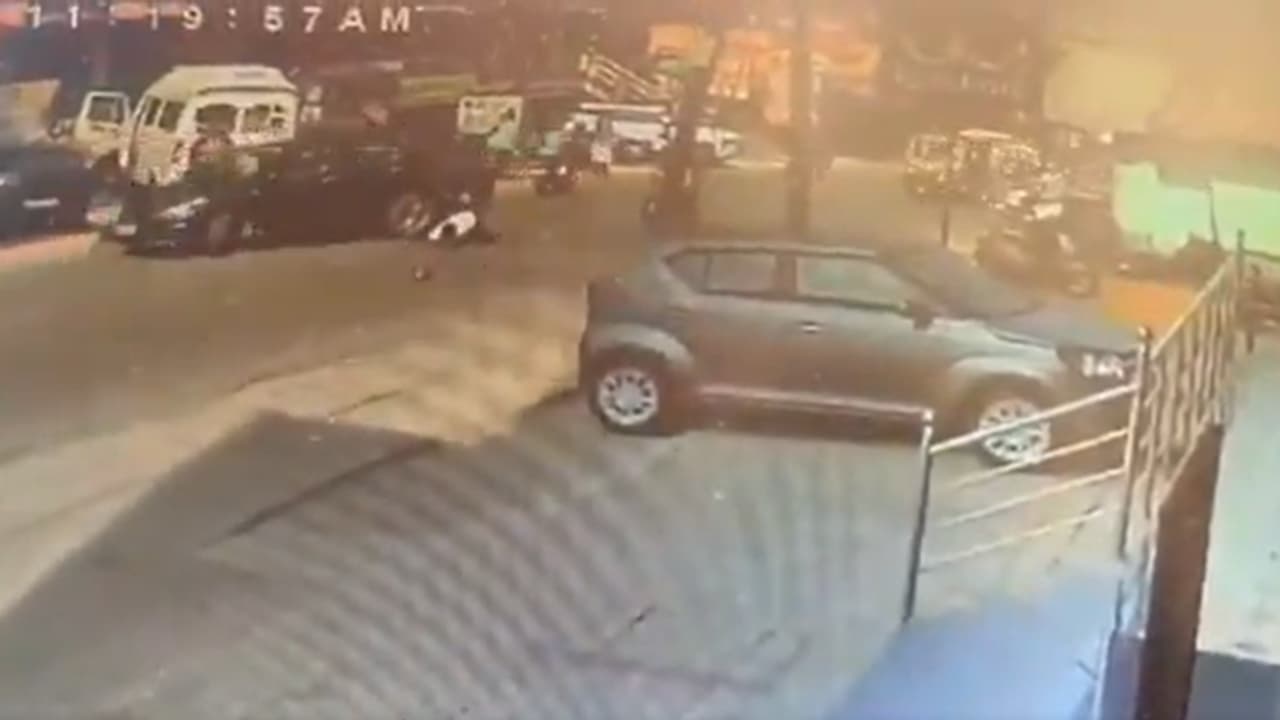 Viral CCTV: Car reverses out of control in Udupi, two injured (watch)