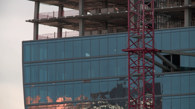 Hard Rock’s guitar-shaped hotel tower rising on the Las Vegas Strip