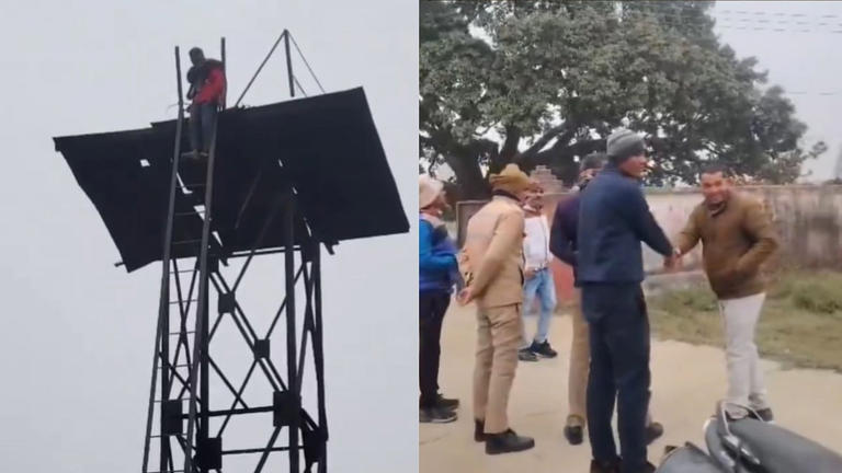 'Sabki patniyan hoti hai, mujhe bhi chahiye': UP man climbs 30-foot ...