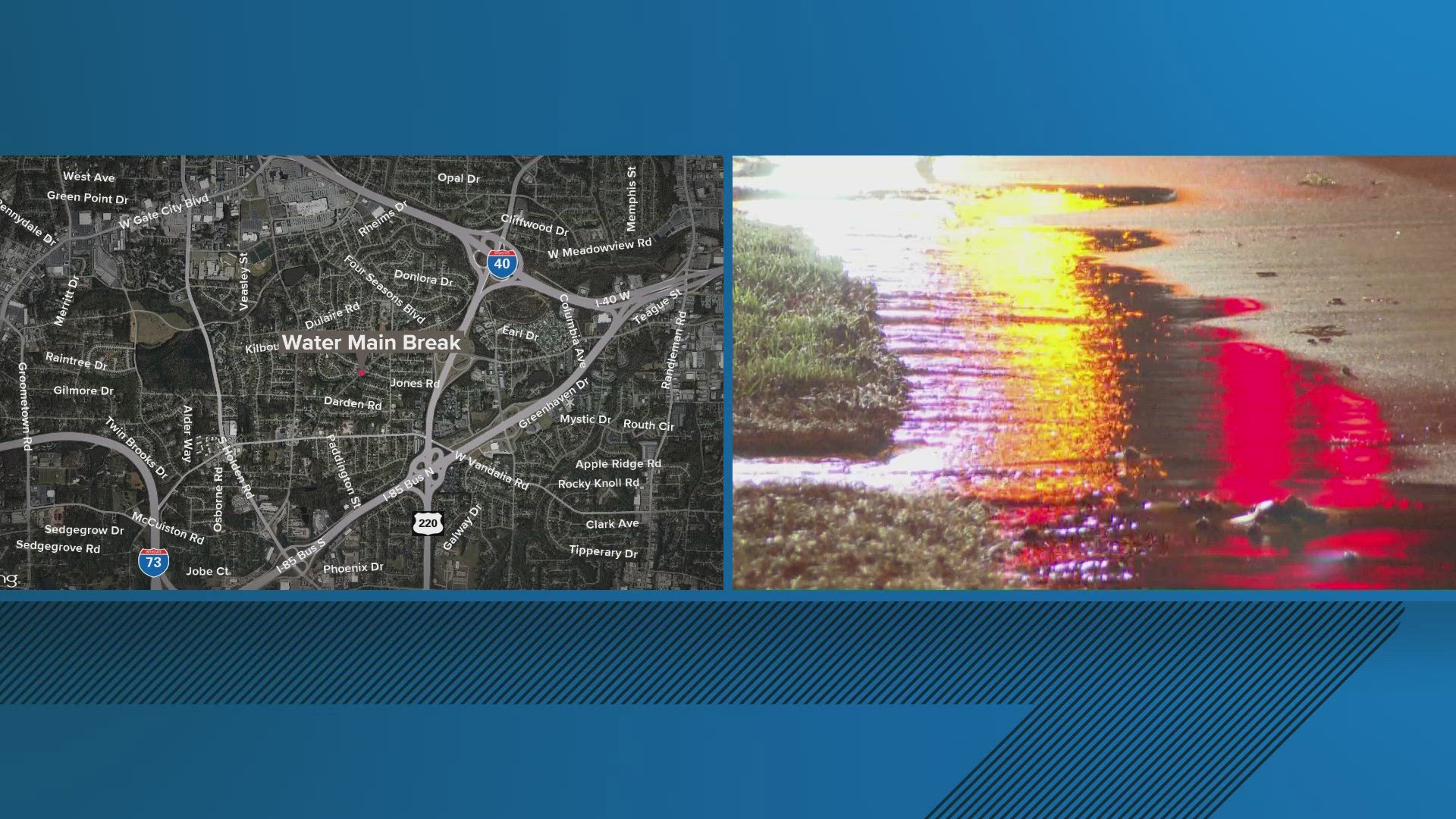 Creek Ridge Road closed in Greensboro after 12-inch water main break ...