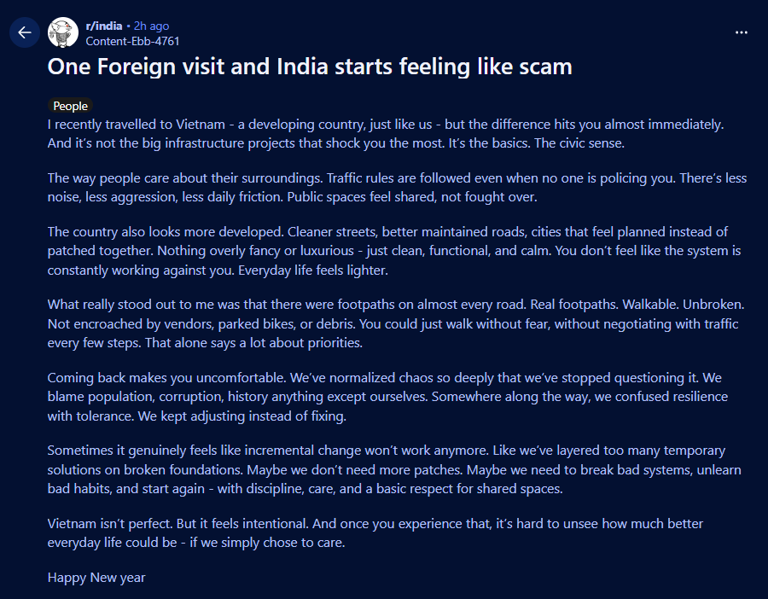Man's 'India feels like a scam' post after Vietnam trip leaves Reddit ...