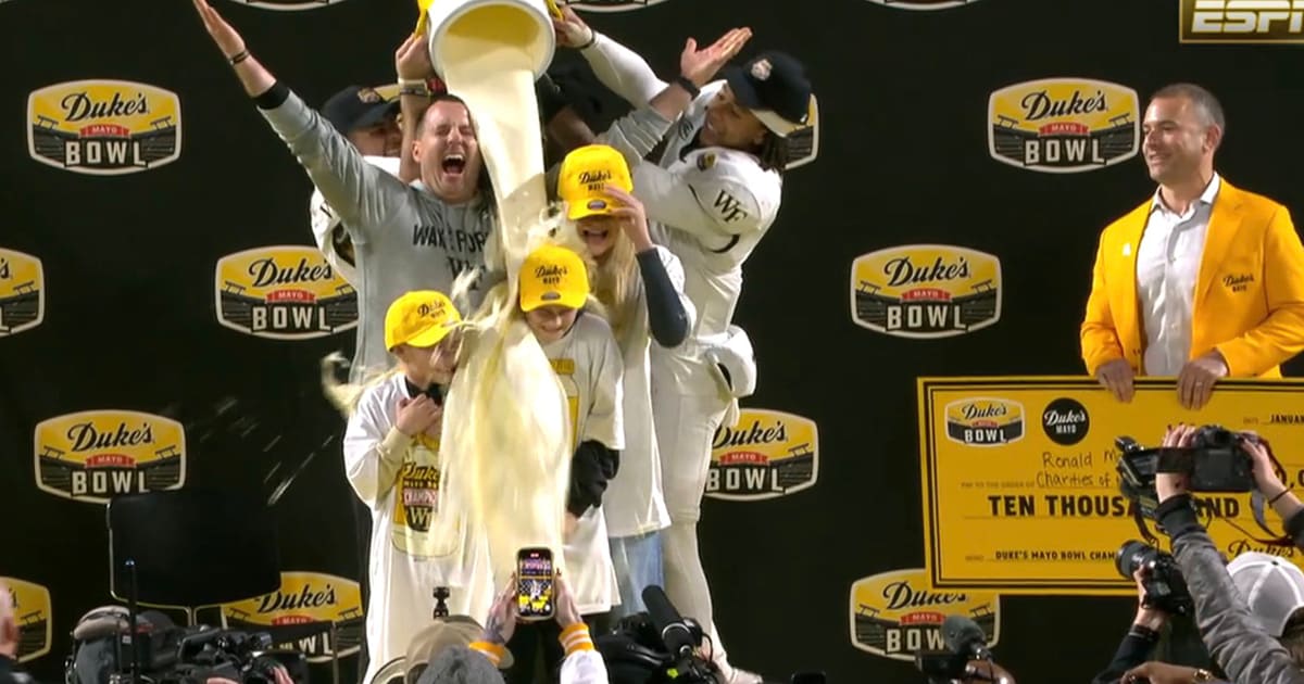 Duke’s Mayo Bowl: Jake Dickert gets mayonnaise bath after Wake Forest ...