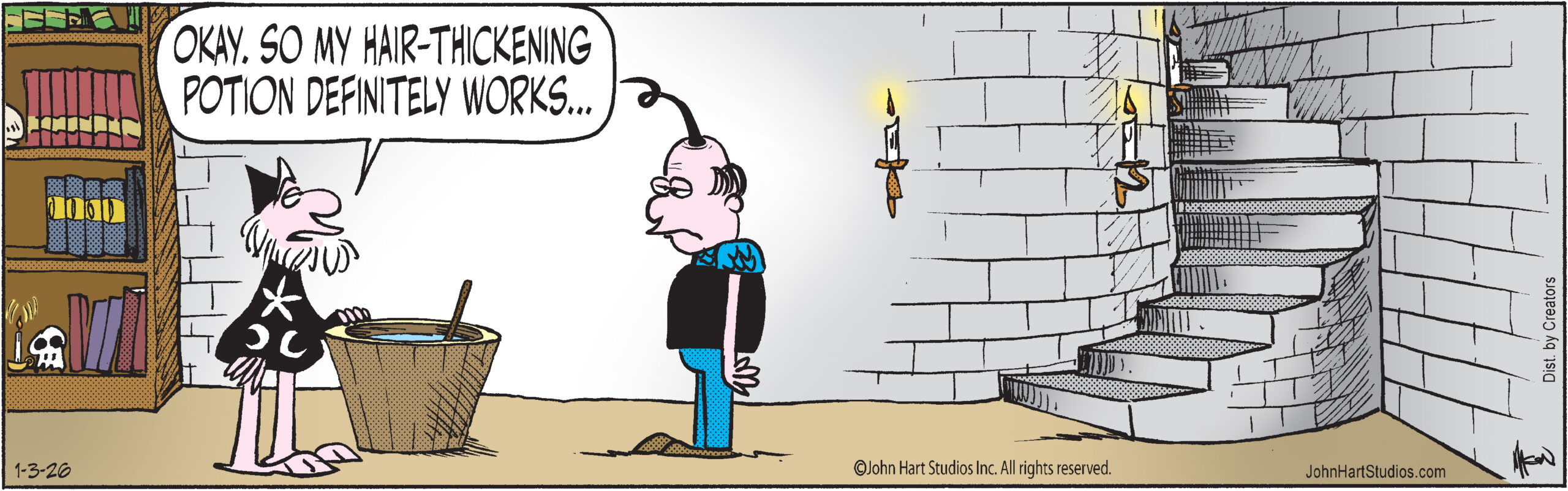 The latest "Wizard of Id" comics by Parker and Hart