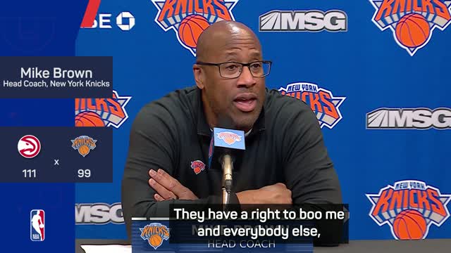 'Boo Mike, you stink' - Brown not surprised by Knicks fans booing