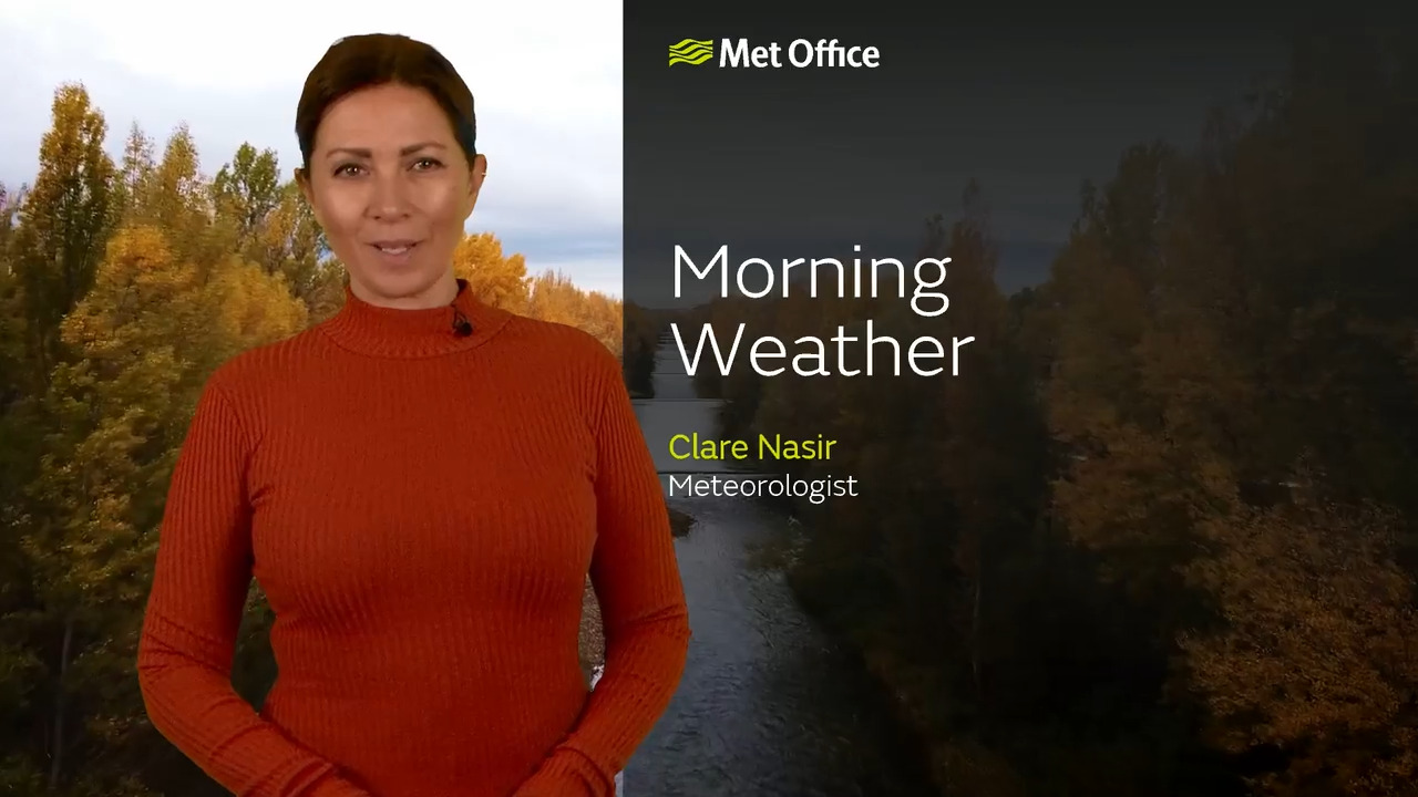 Met Office Wednesday morning weather forecast 08/10/2025