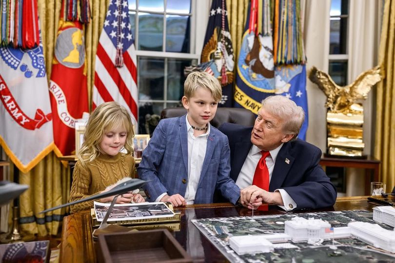 Donald Trump shows off softer side in sweet pictures with grandkids