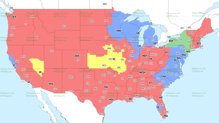 TV broadcast map and announcers for NFL Week 18 games