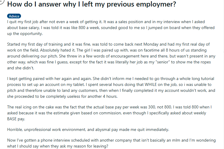 This employee quit within a week of joining: Here's how to explain a ...