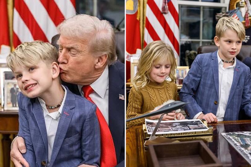 Donald Trump shows off softer side in sweet pictures with grandkids