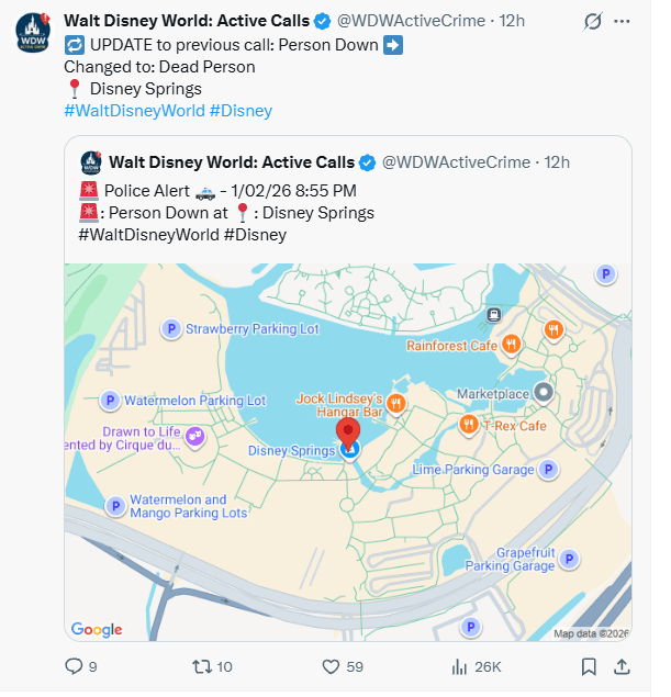Dead body reportedly found in the Orange Garage at Disney Springs ...