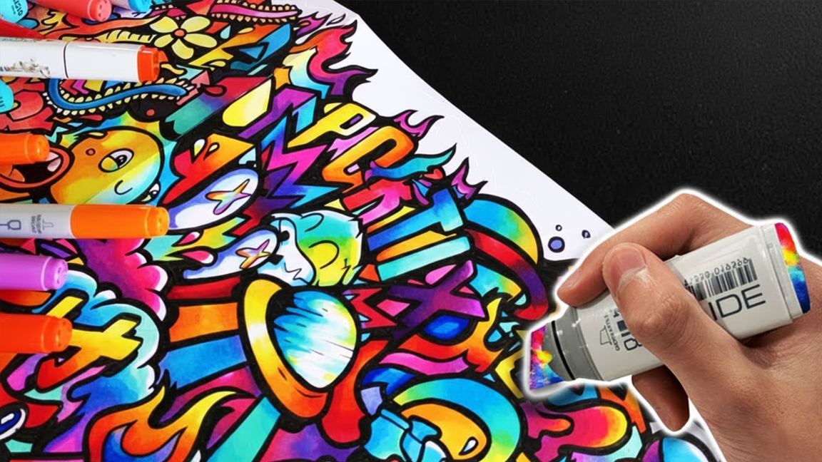 A large-scale doodle art collaboration