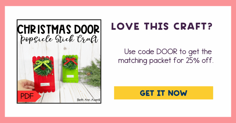 Christmas door popsicle stick craft