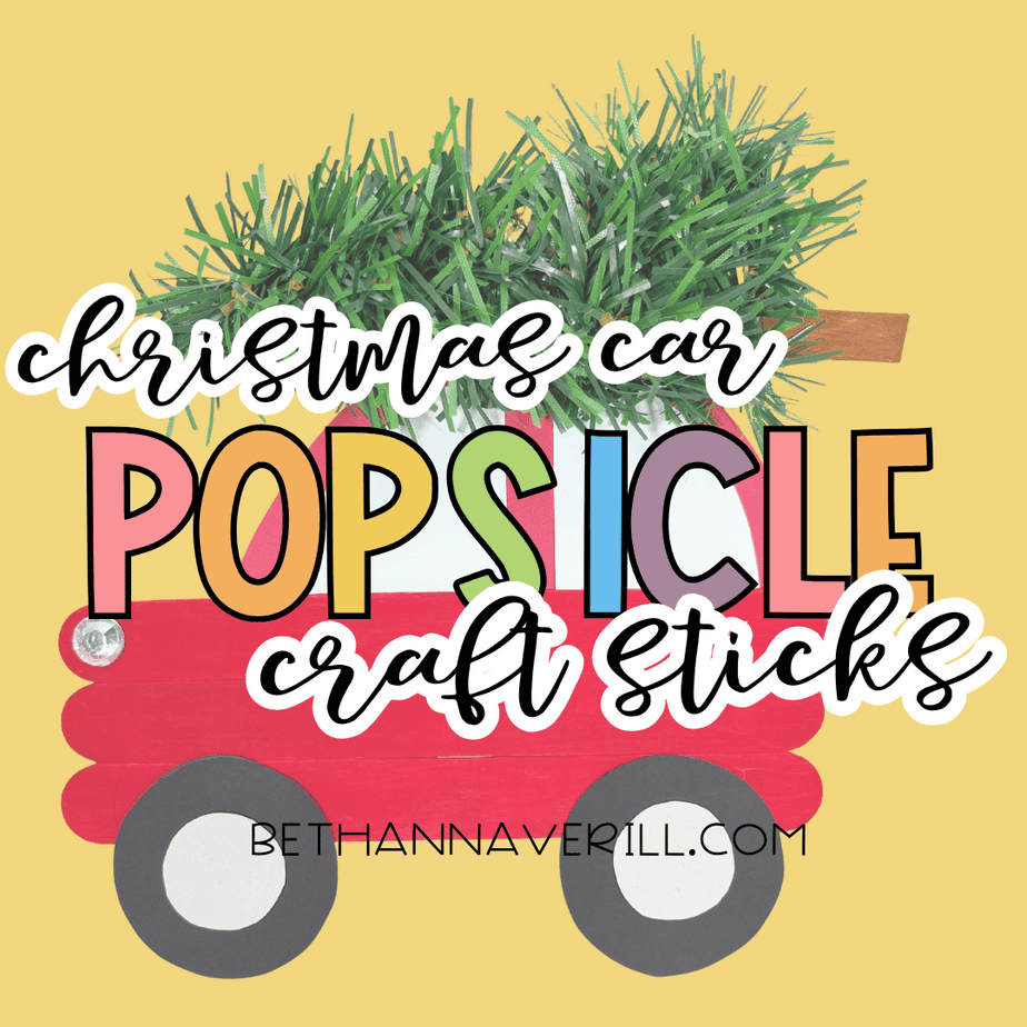 Christmas car popsicle stick craft