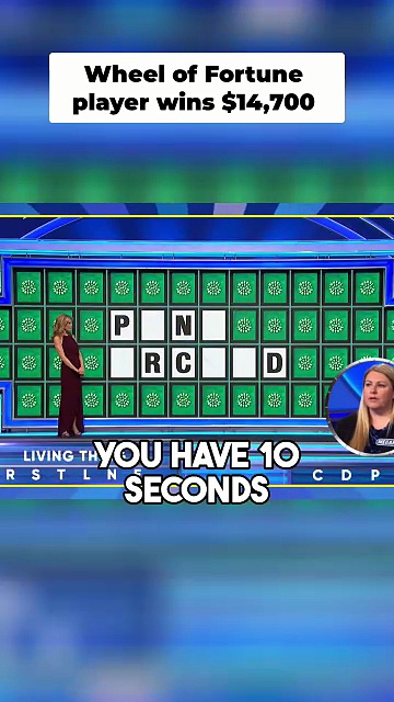 Watch a fun bonus round puzzle unfold on Wheel of Fortune