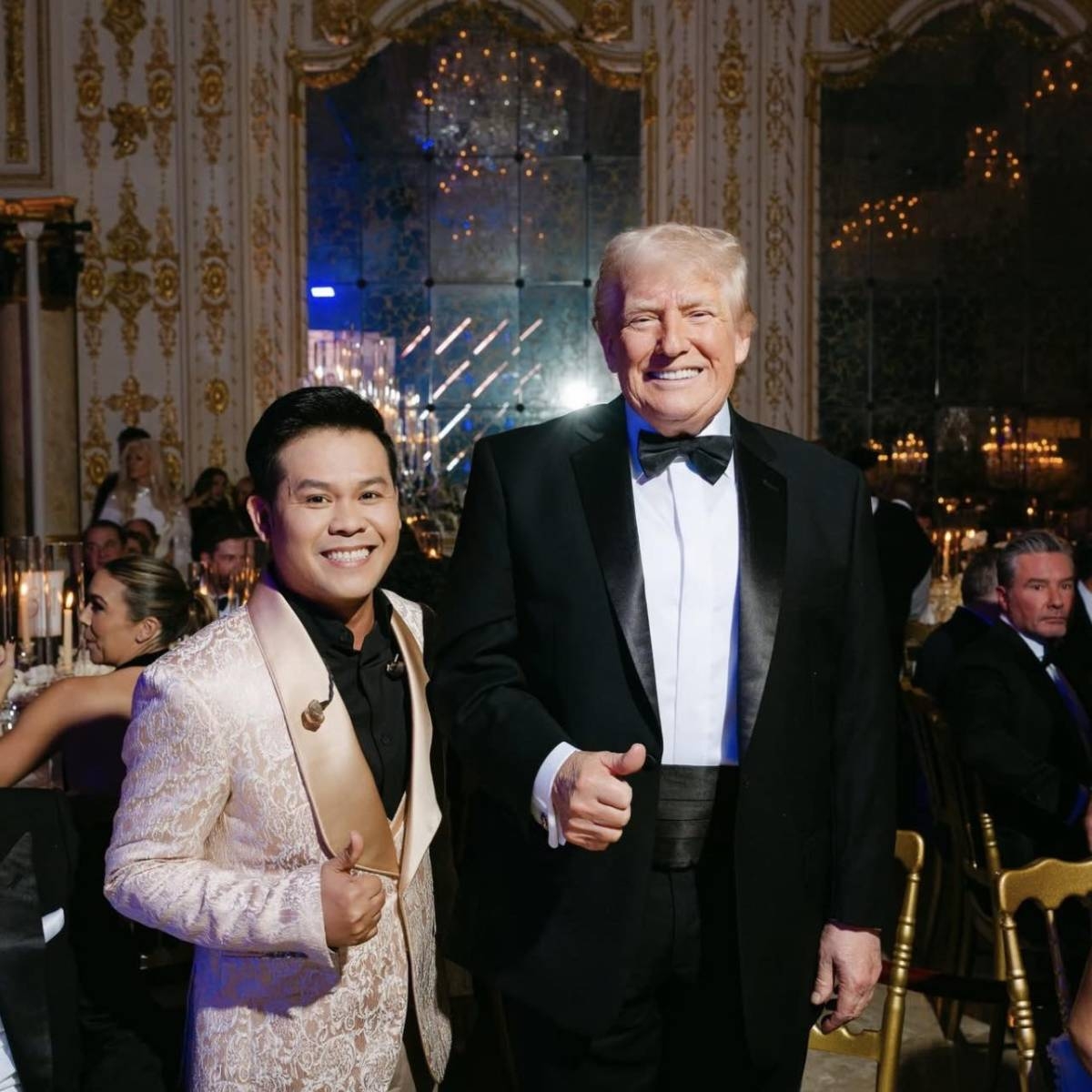 Marcelito Pomoy performs for US President Trump at NYE party