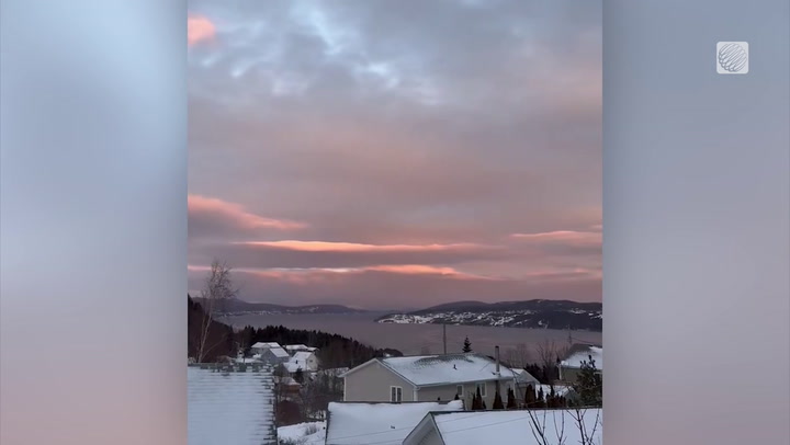 Pastel clouds paint the sky in Newfoundland