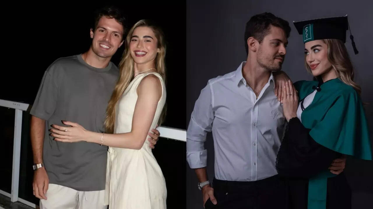 Formula E rookie Felipe Drugovich poses with girlfriend Carla Sirotti ...