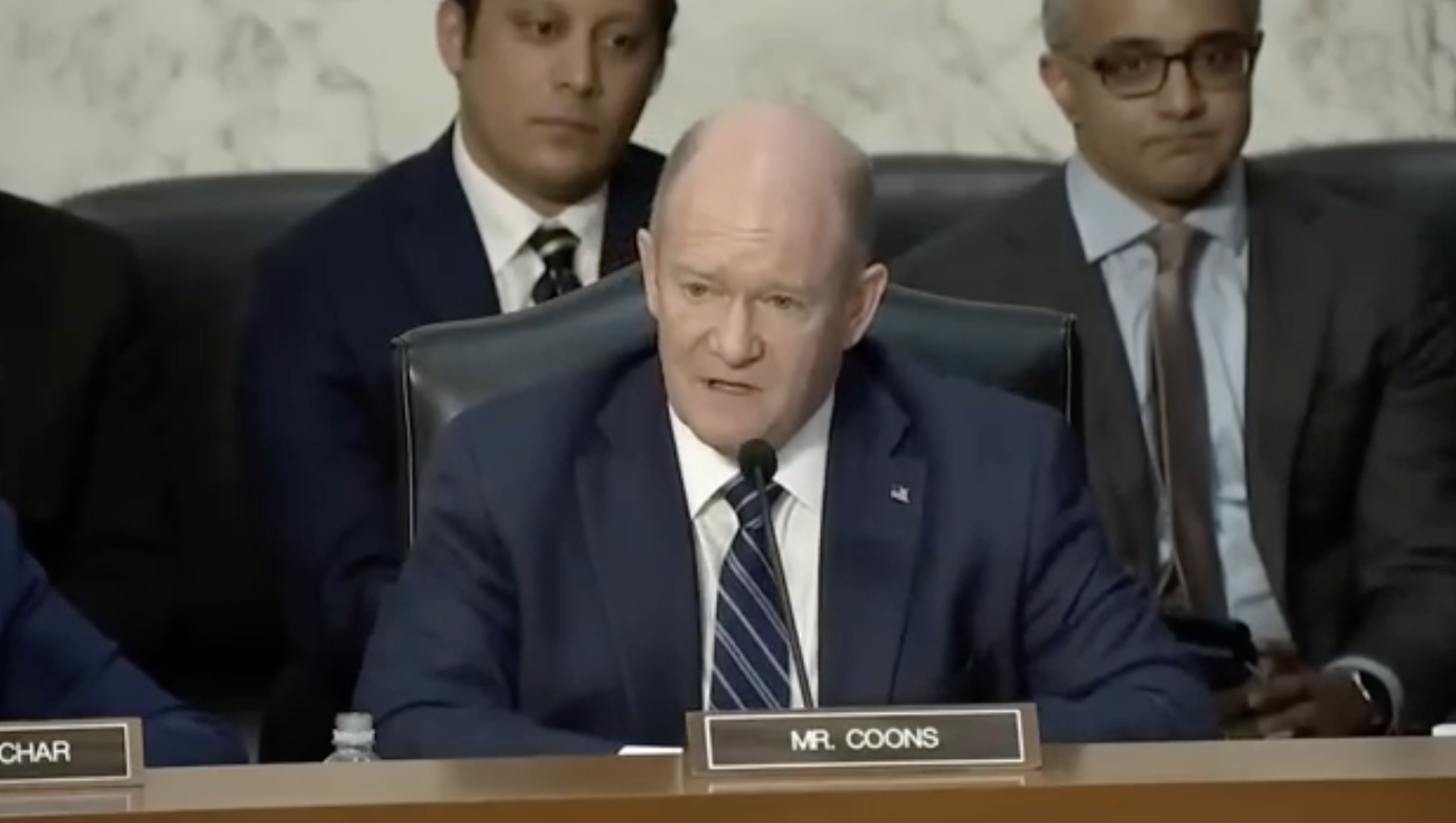 'Your department cut hundreds of grants': Chris Coons introduced Pam ...