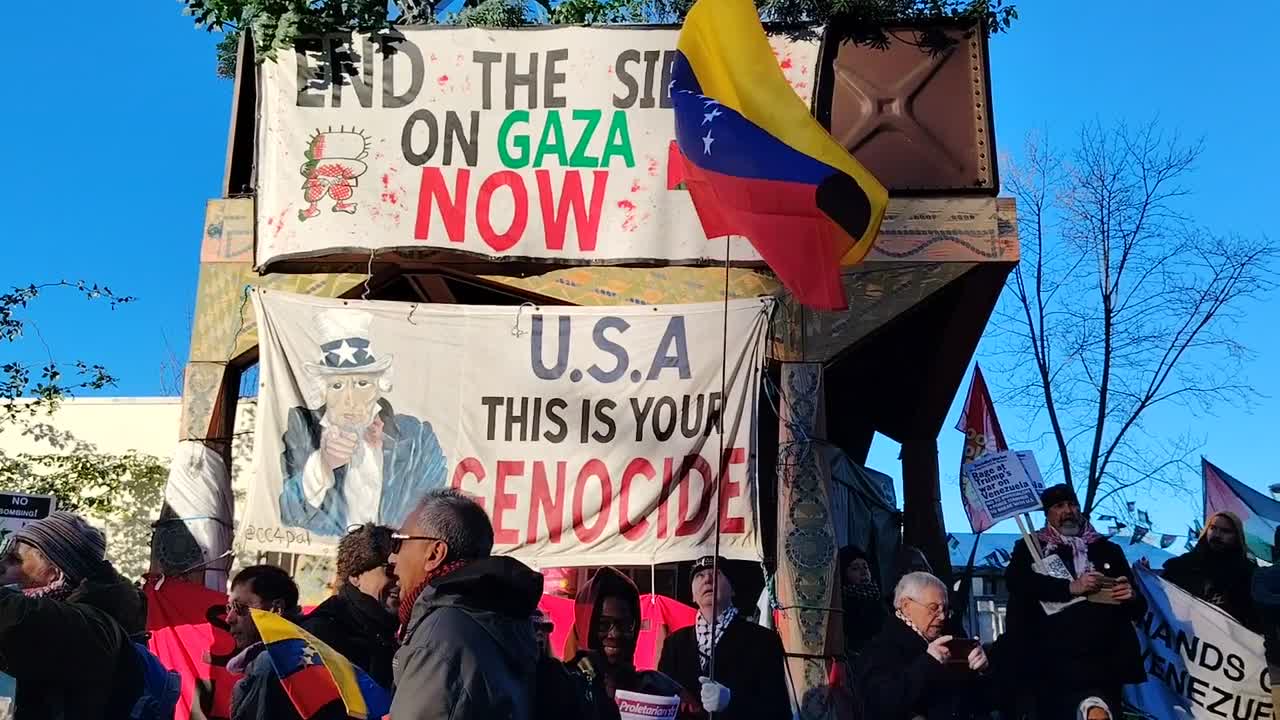 In London, UK, Viva Venezuela an emergency demonstration against Trump ...