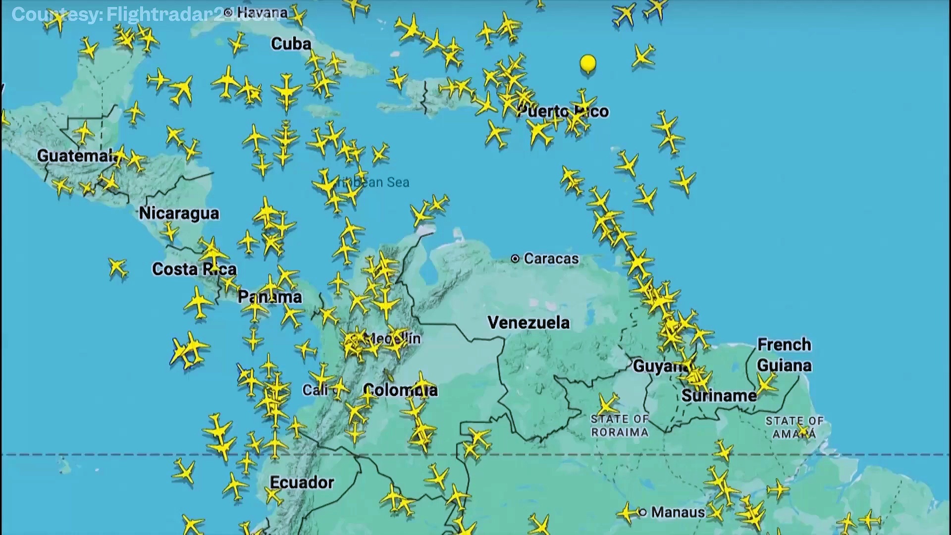 Flight radar shows planes avoiding Venezuela as the US carried out ...