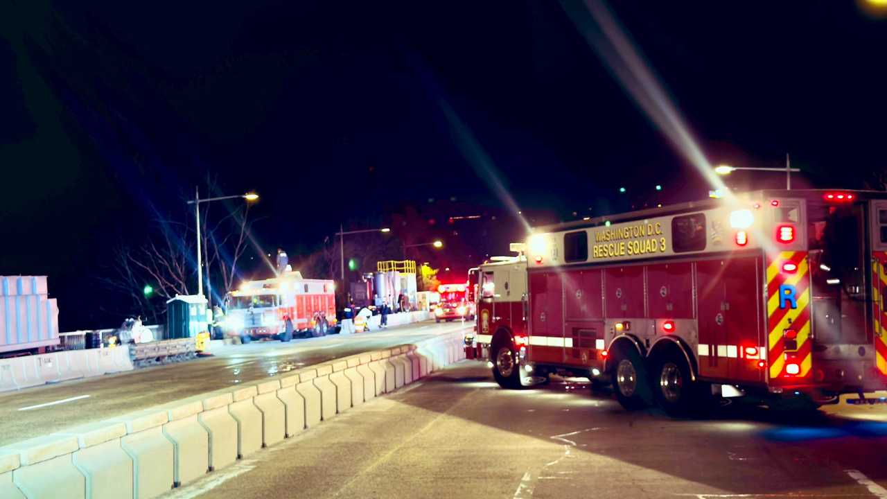 Watch: Firefighters rescue man trapped beneath I-66 bridge over Potomac ...