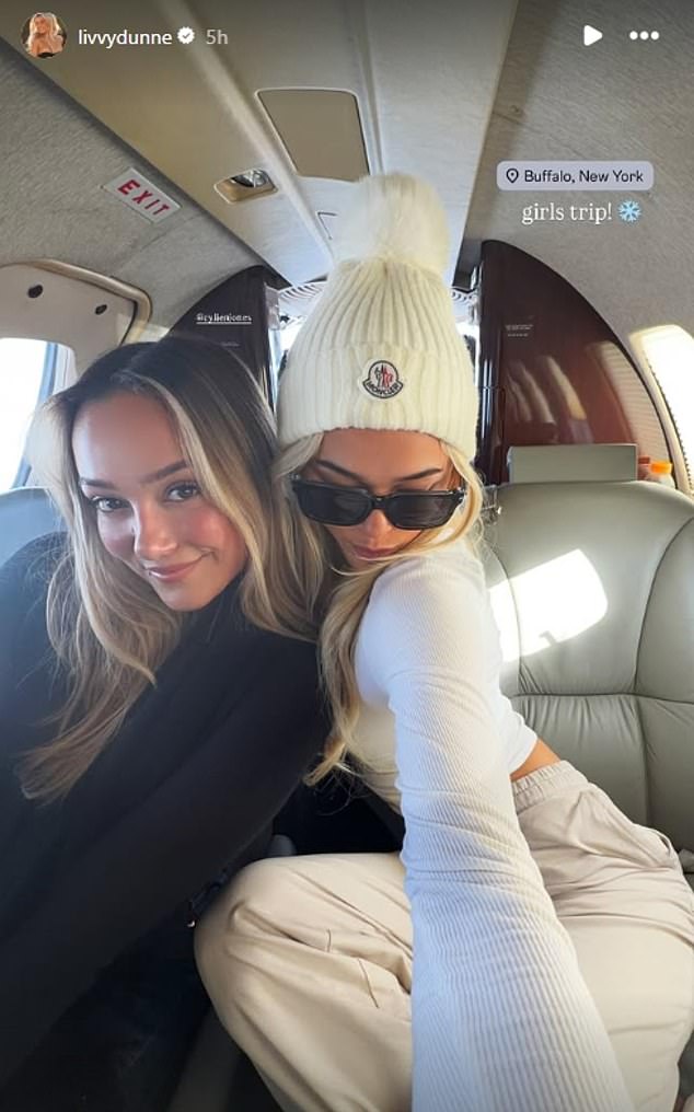 Livvy Dunne and Paul Skenes start 2026 in style as they jet to Buffalo ...