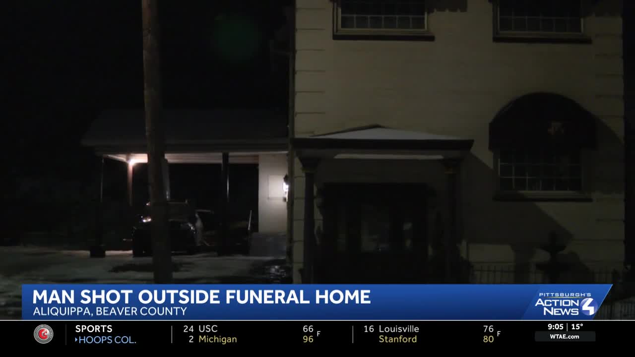One man was shot Friday afternoon outside of a funeral home in Aliquippa